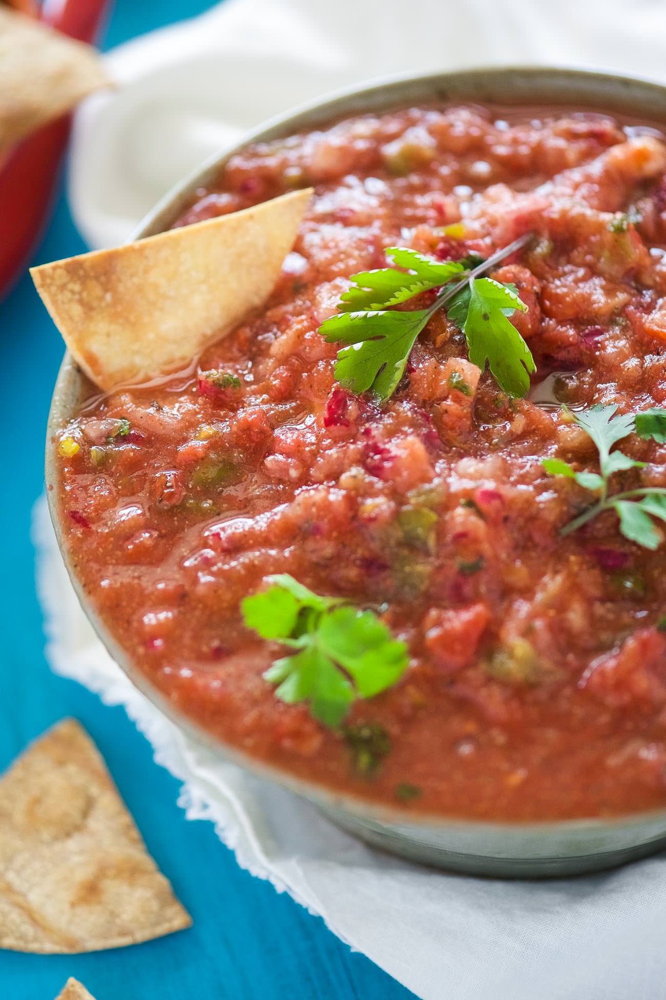 Cantina Style Salsa With Homemade Corn Tortilla Chips Cantina Style Salsa With Homemade Corn Tortilla Chips