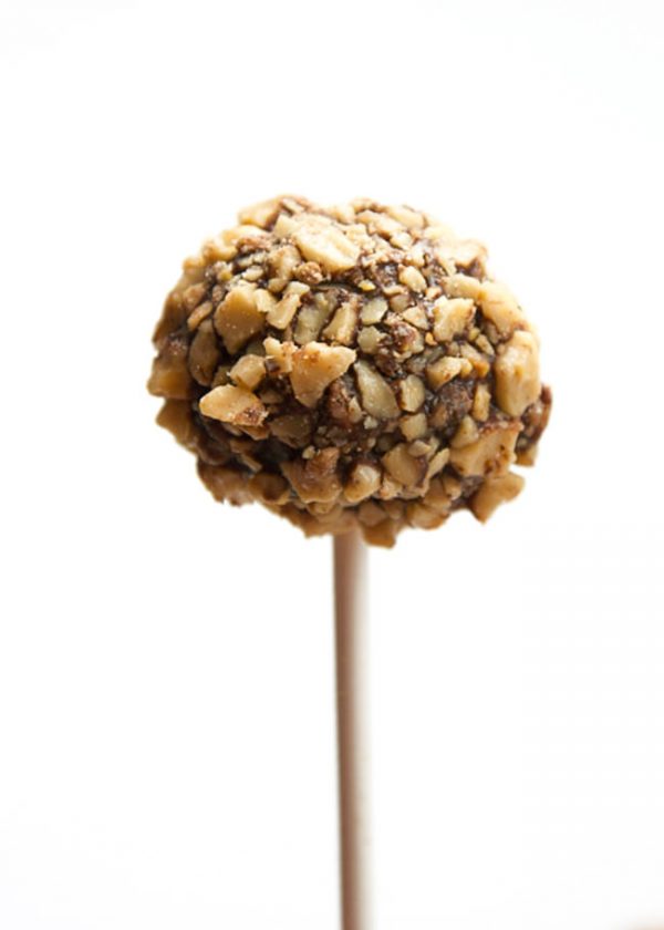 Fudge Brownie Pops with Toffee Bits