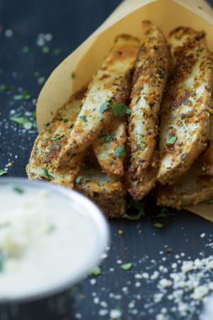 Crispy Parmesan Fries with Roasted Garlic Aioli