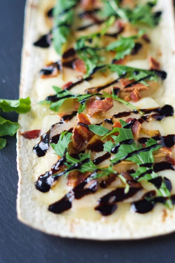Pear, Brie and Bacon Flatbread
